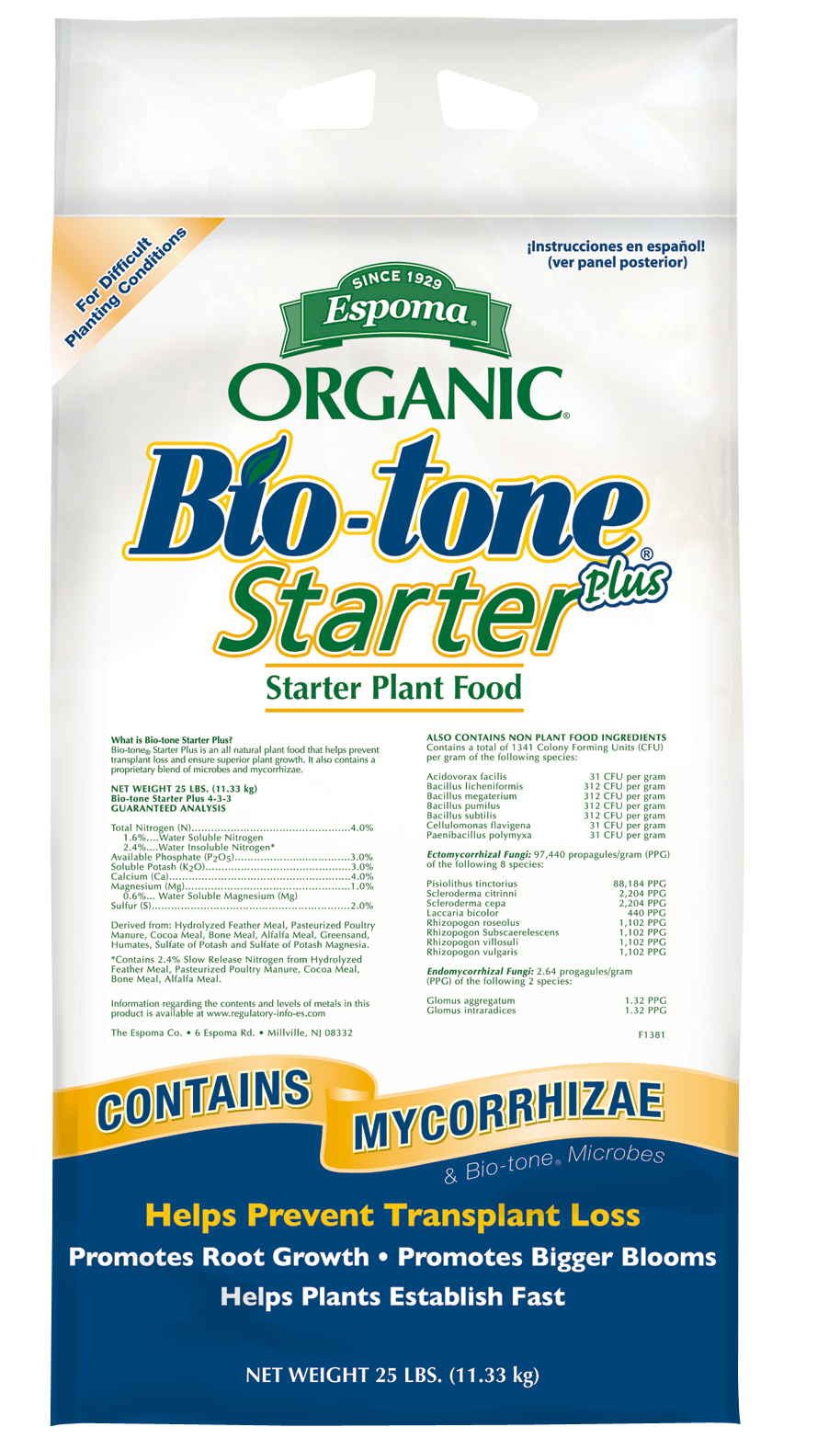 25 LB Bio-Tone Starter | Cane Row Nursery & Landscaping